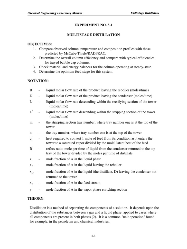Multistage Distillation Guide | PDF | Distillation | Chemical Process ...