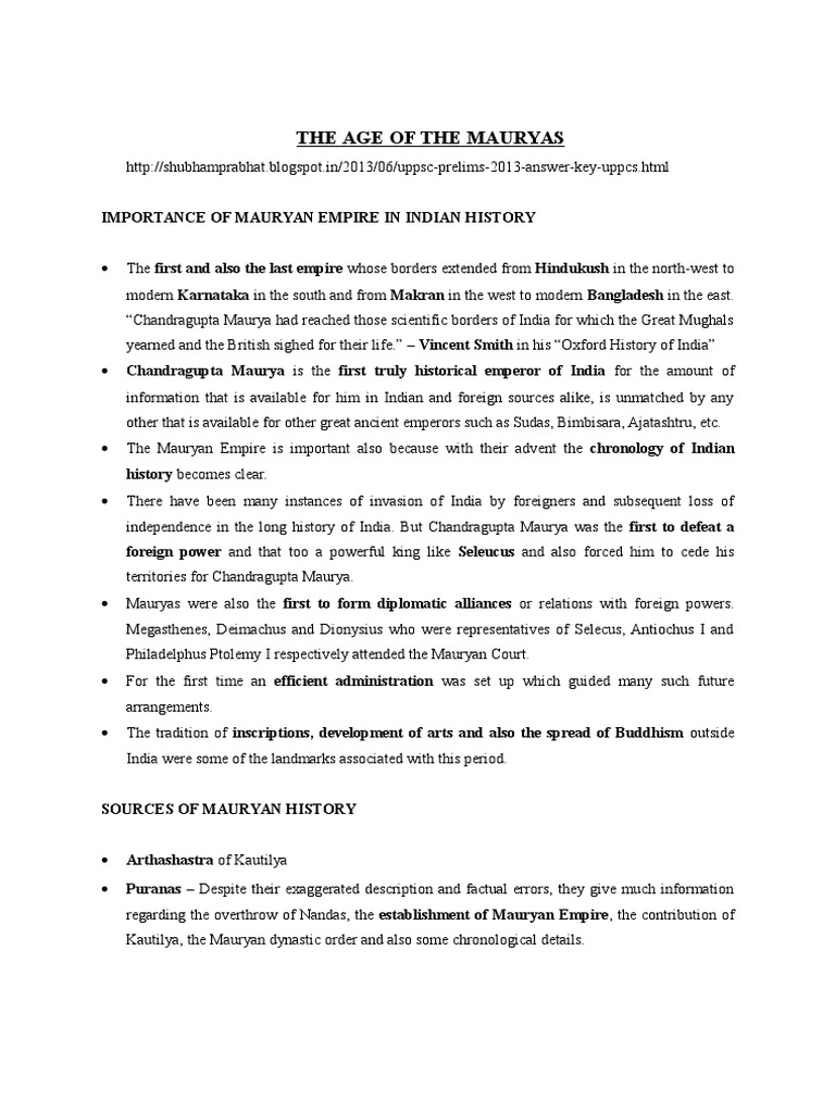 Sample Notes For History Optional | PDF | Ashoka | Religion And Belief