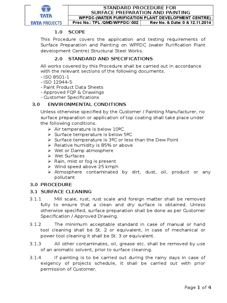 Surface Preparation and Painting Standards | PDF | Paint ...