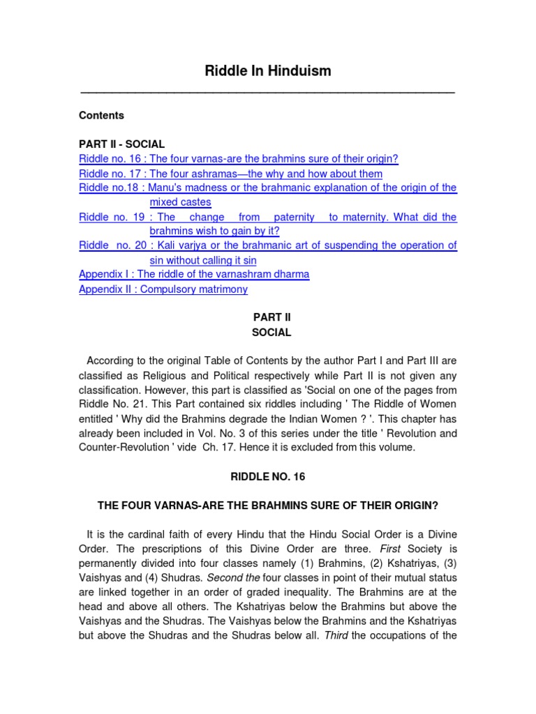 21B.Riddles in Hinduism PART II PDF | PDF | Hindu Philosophy | Indian ...