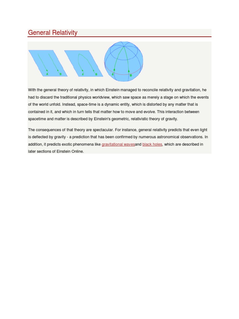 Understanding General Relativity Basics | PDF