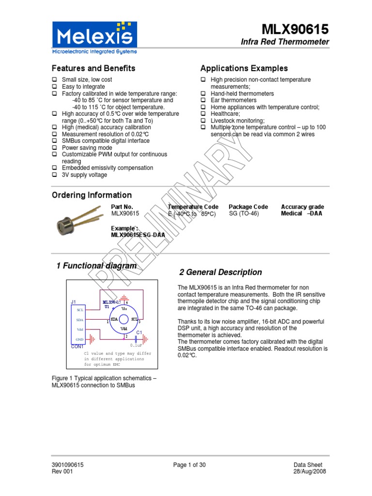 MLX 90615 | PDF | Sensor | Infrared