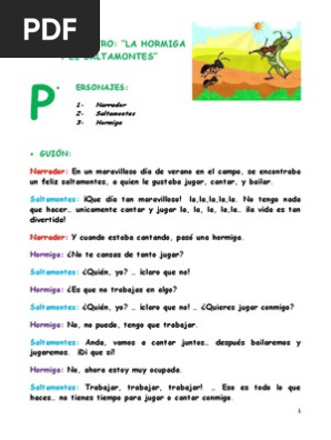 El Cuento De La Hormiga Y El Saltamontes Con Imagenes