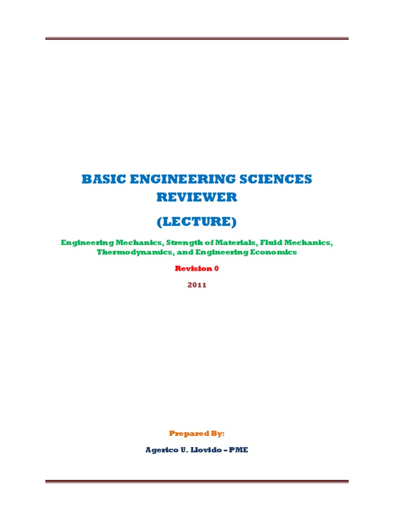Basic Engineering Sciences Reviewer - Complete | PDF | Viscosity ...