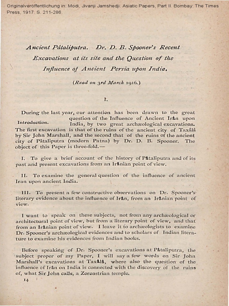 Influence of Persia on Ancient Pataliputra | PDF