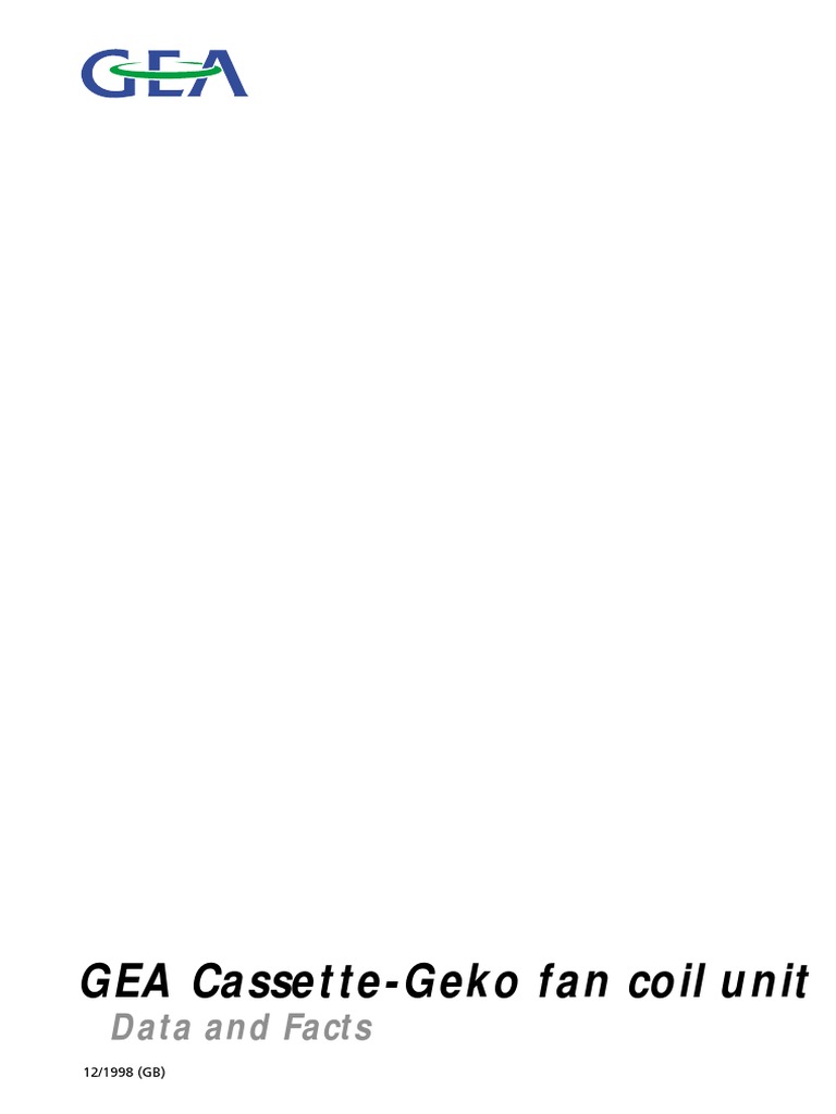 GEA Cassette Geko DF GB PDF | PDF | Thermostat | Duct (Flow)