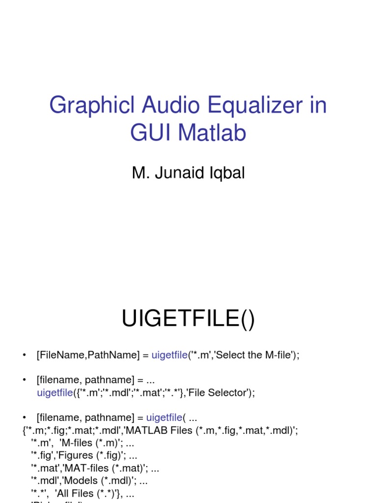 Matlab Audio Equalizer GUI | PDF