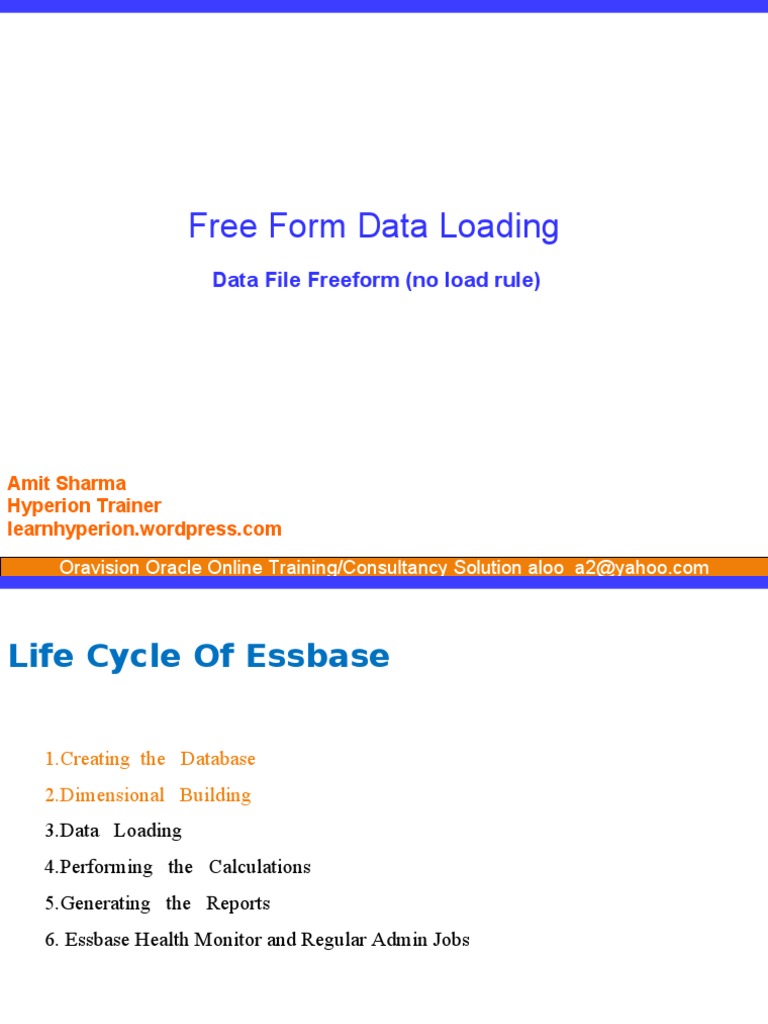 Oracle Essbase Loading Data | PDF | Data Management | Computer Data