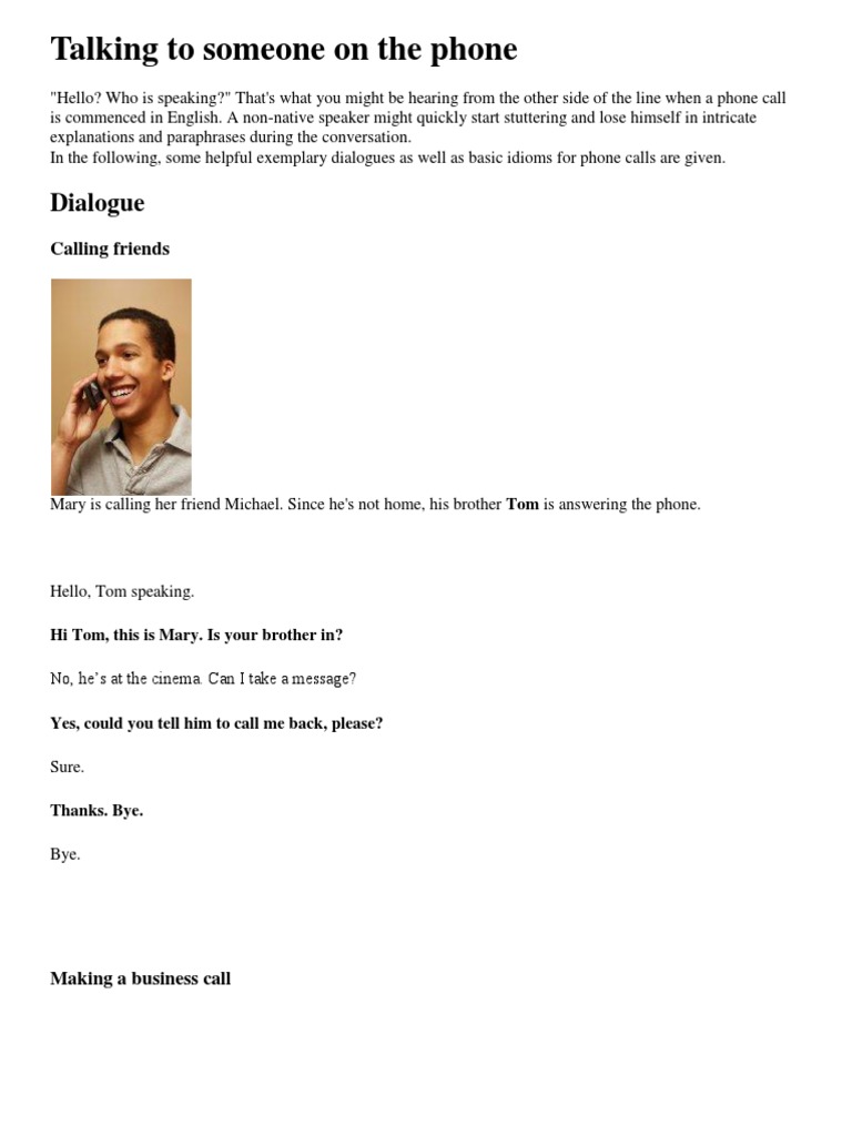 Essential Phone Call Dialogues | PDF