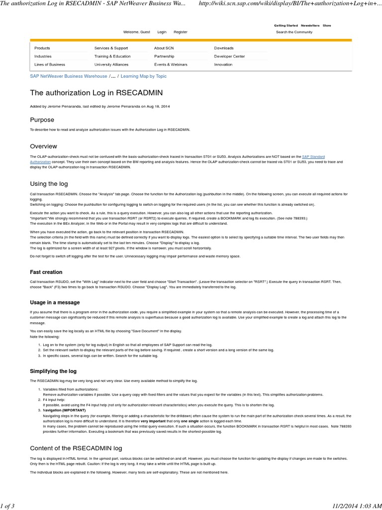 Analyzing Authorization Logs in RSECADMIN | PDF | Information Retrieval ...