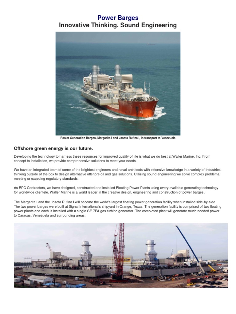 Power Barges | PDF | Power Station | Gas Turbine