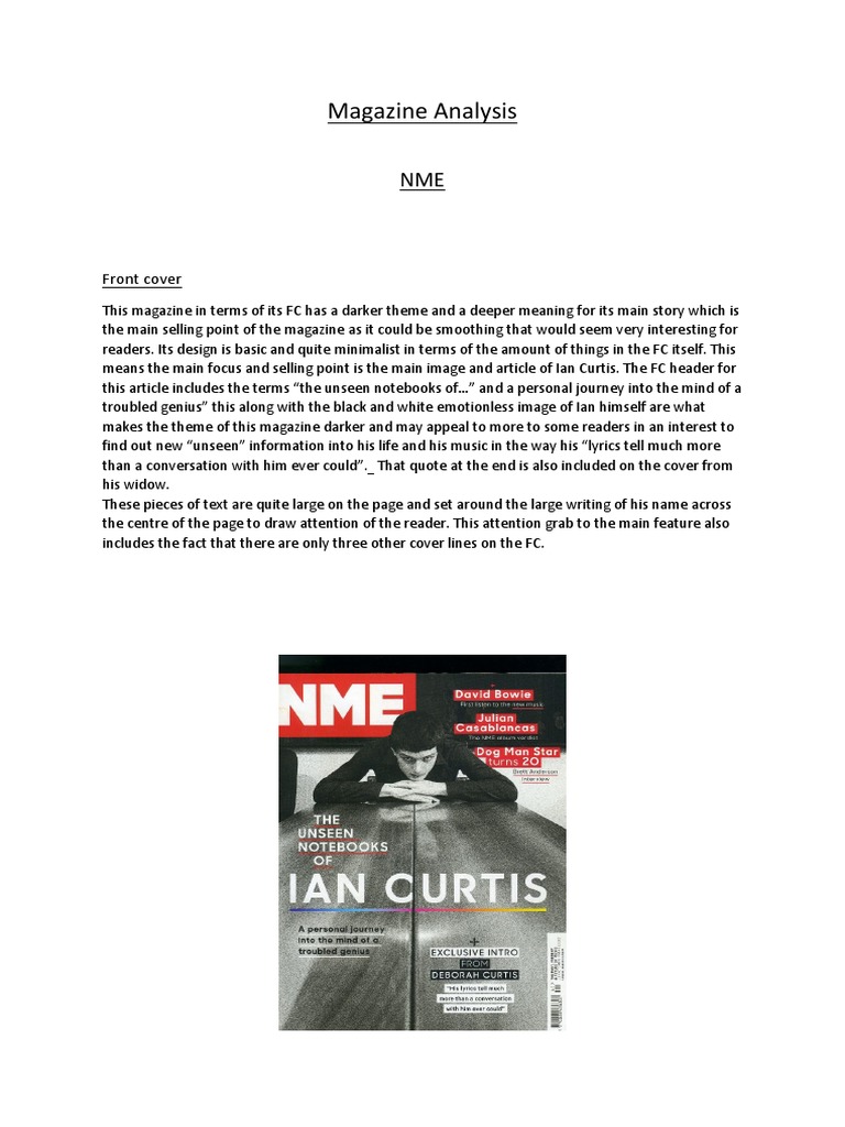 Magazine Analysis: Front Cover | PDF | Typefaces | Serif