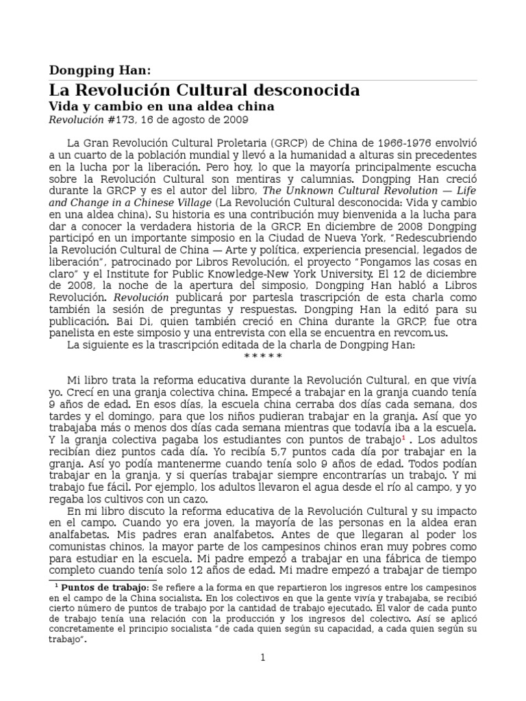 La Revolución Cultural según Dongping Han | PDF | Mao Zedong | China