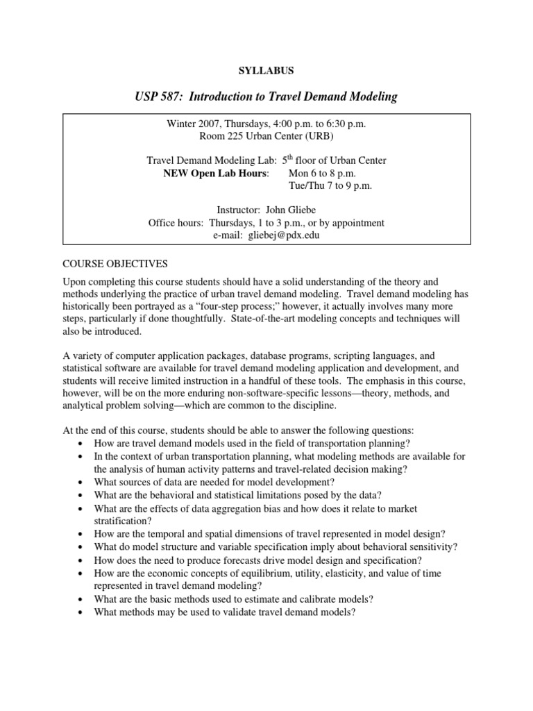 Travel Demand Modeling | PDF | Homework | Websites