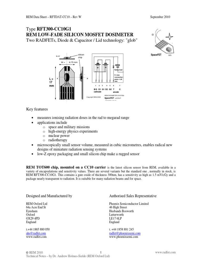Radfet Datasheet | PDF | Mosfet | Dosimetry