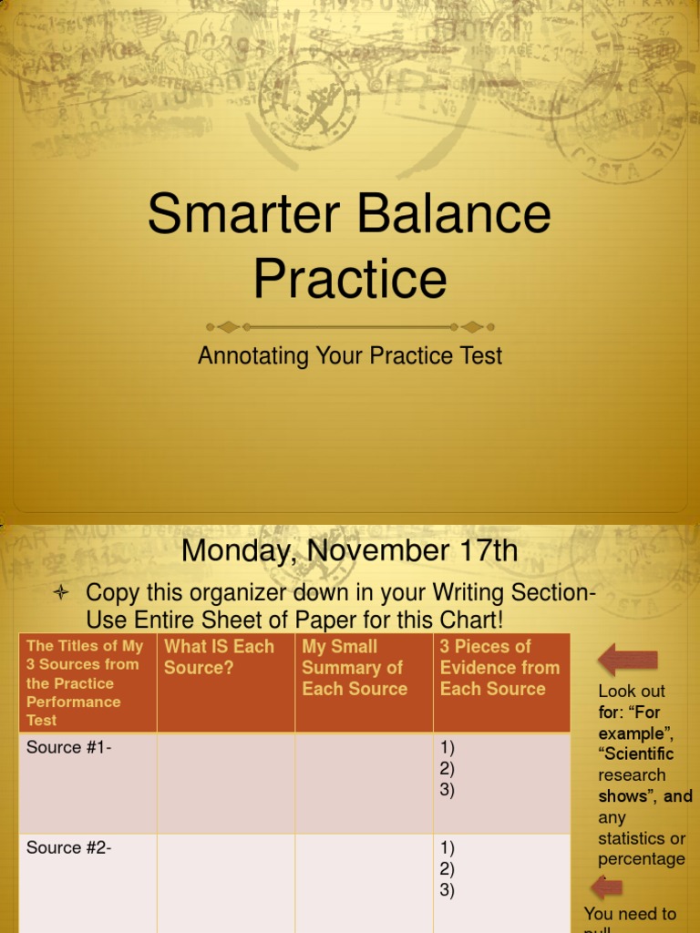 Annotating Smarter Balance Practice Test | PDF