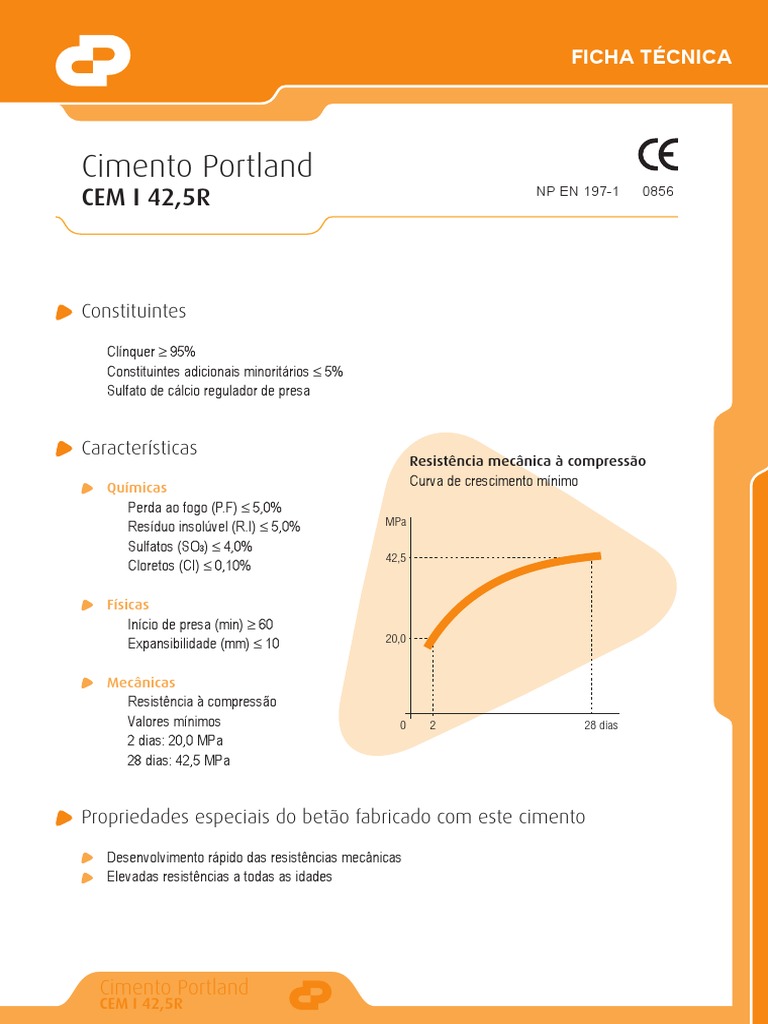Fichas Técnicas Dos Cimentos | PDF | Cimento | Horticultura e jardinagem
