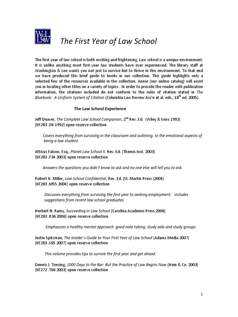 The First Year of Law School PDF | PDF