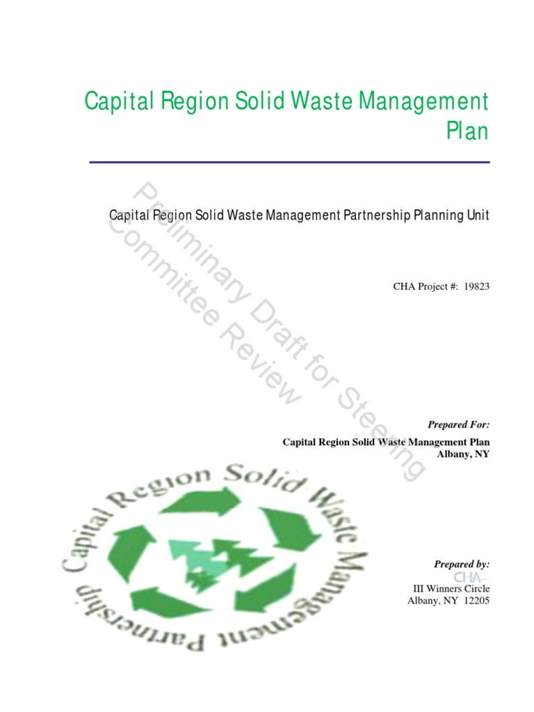 Capital Region Solid Waste MGMT Plan (Draft For Steering Committee ...