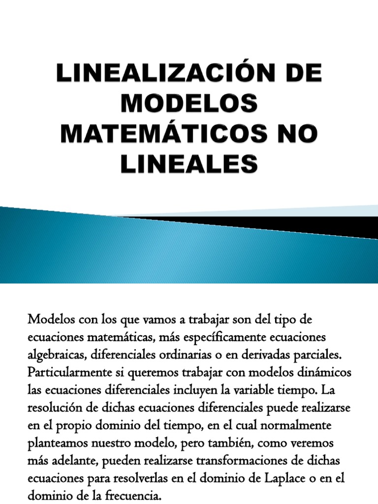 Linealización de Modelos Matemáticos No Lineales | PDF