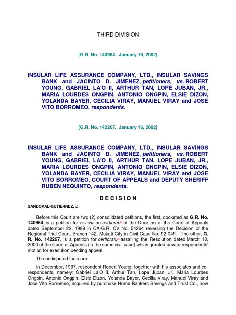 Insular Life Vs Young | PDF | Law