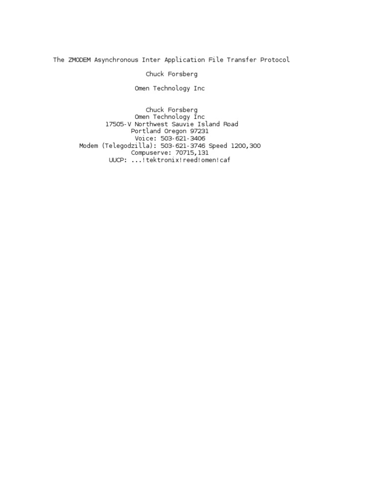 Zmodem | PDF | Network Packet | Filename