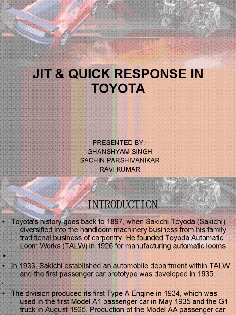 Toyota's JIT & Quick Response | PDF | Toyota | Supply Chain