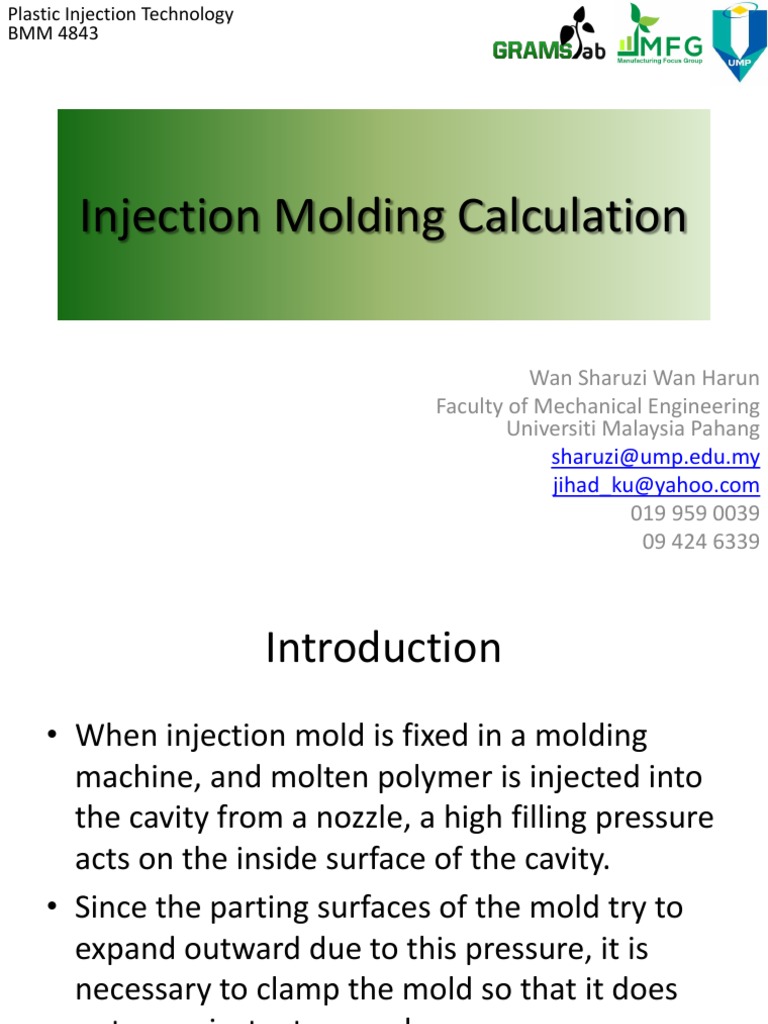 Injection Molding Calculation | PDF | Building Engineering | Materials