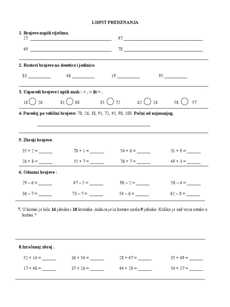 Ispit Predznanja | PDF