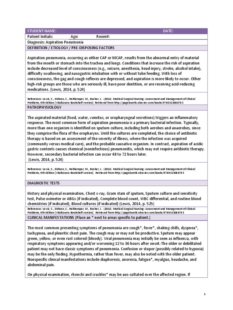 Aspiration Pneumonia | PDF | Pneumonia | Respiratory System