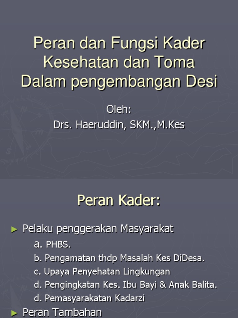 Peran Dan Fungsi Kader Desi | PDF | Kesehatan Holistik