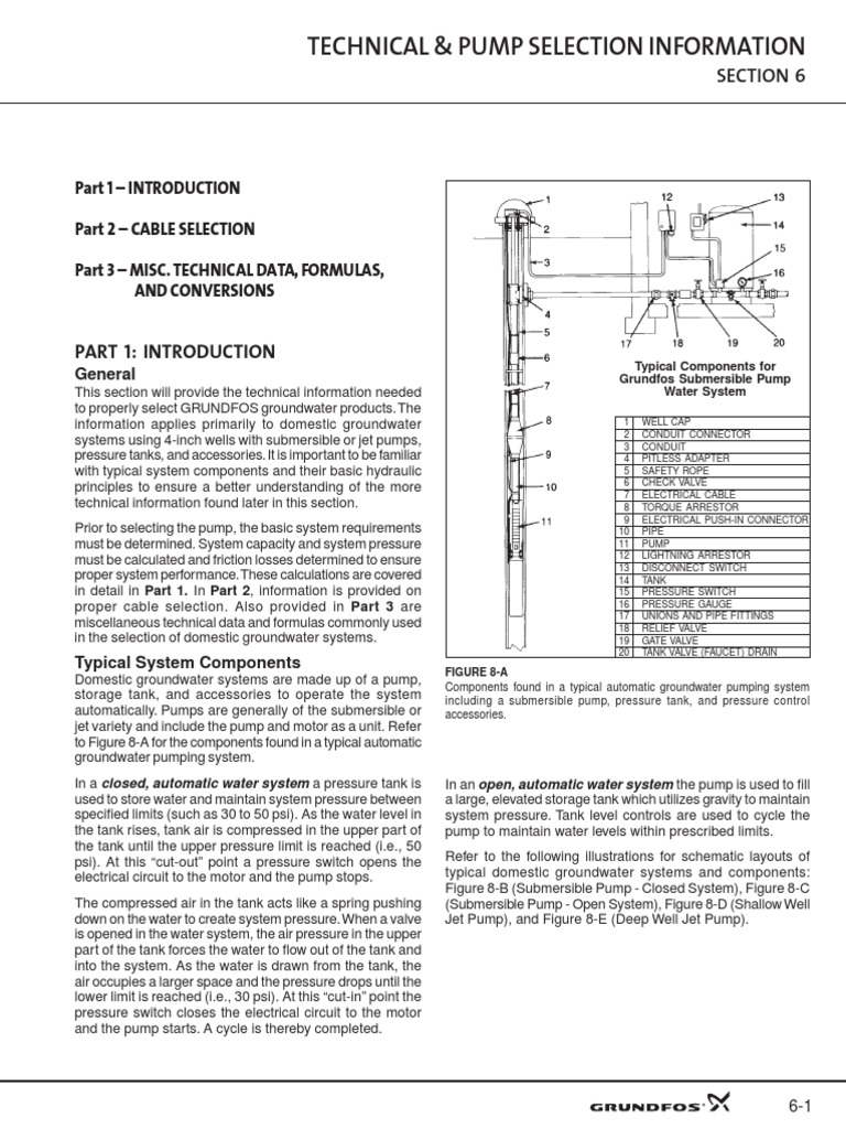 Submersible Pump Selection For GRUNDFOS | PDF | Horsepower | Power ...
