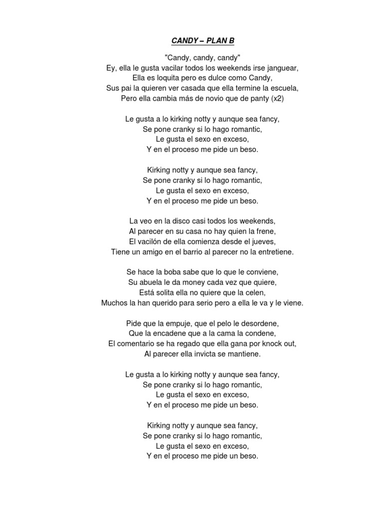 Letras de La Cancion Candy | PDF | Ocio | Entretenimiento (general)