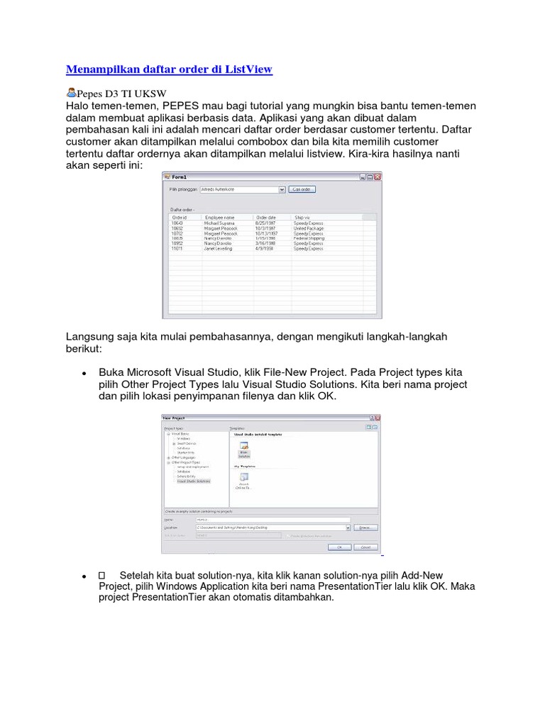 Menampilkan Daftar Order Di ListView | PDF | Bisnis | Komputer