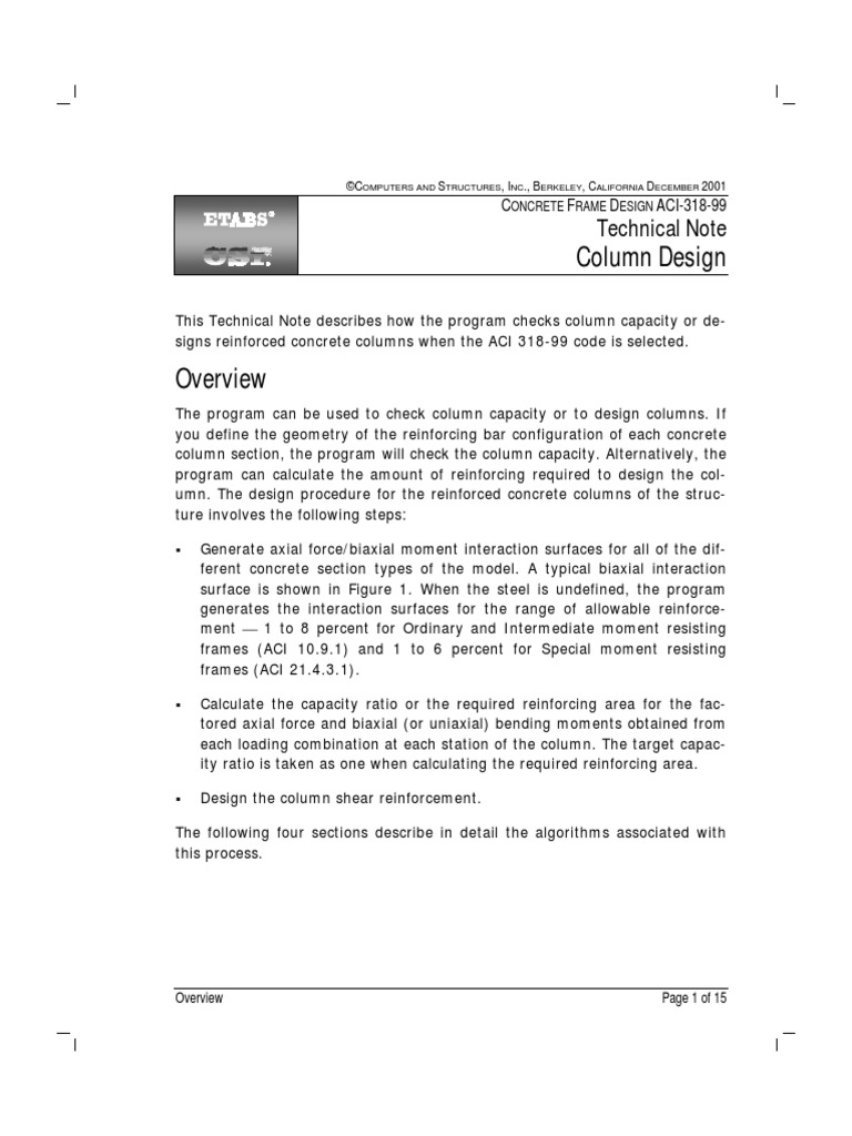 Etabs Column Design | PDF | Column | Stress (Mechanics)