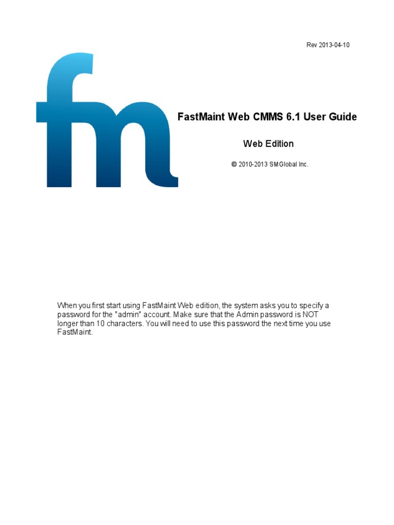 Fast Maint Web Manual | PDF | Password | World Wide Web