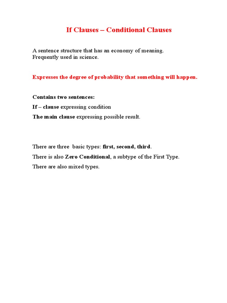 3.3 If Clauses | PDF