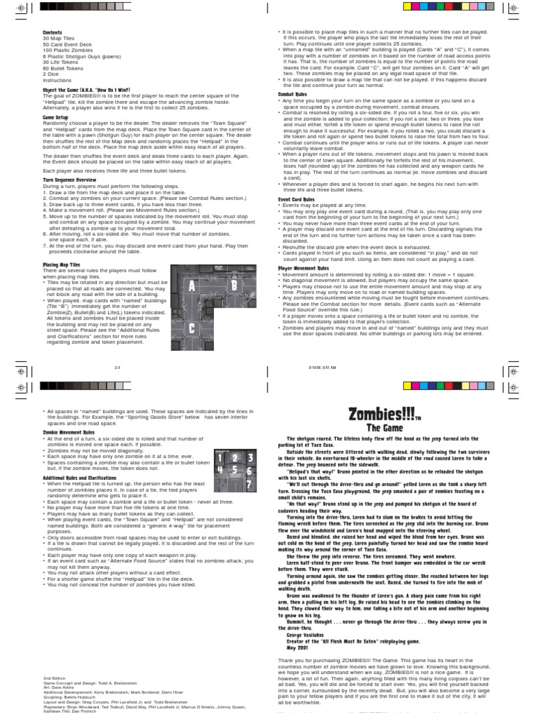 Zombies Rules Second Edition | PDF | Gaming Devices | Toys