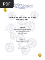 MANUAL - DE - PRACTICAS - DEL Torno | PDF | Mecanizado | Perforar