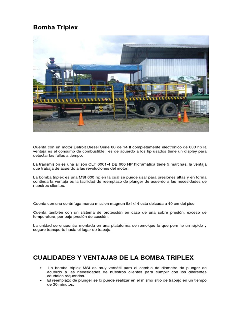 Bomba Triplex | PDF | Bomba | Pistón