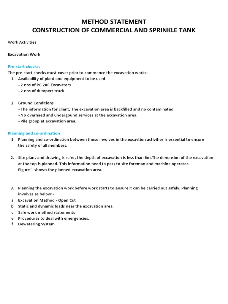 Method Statement For Excavation | PDF | Deep Foundation | Concrete