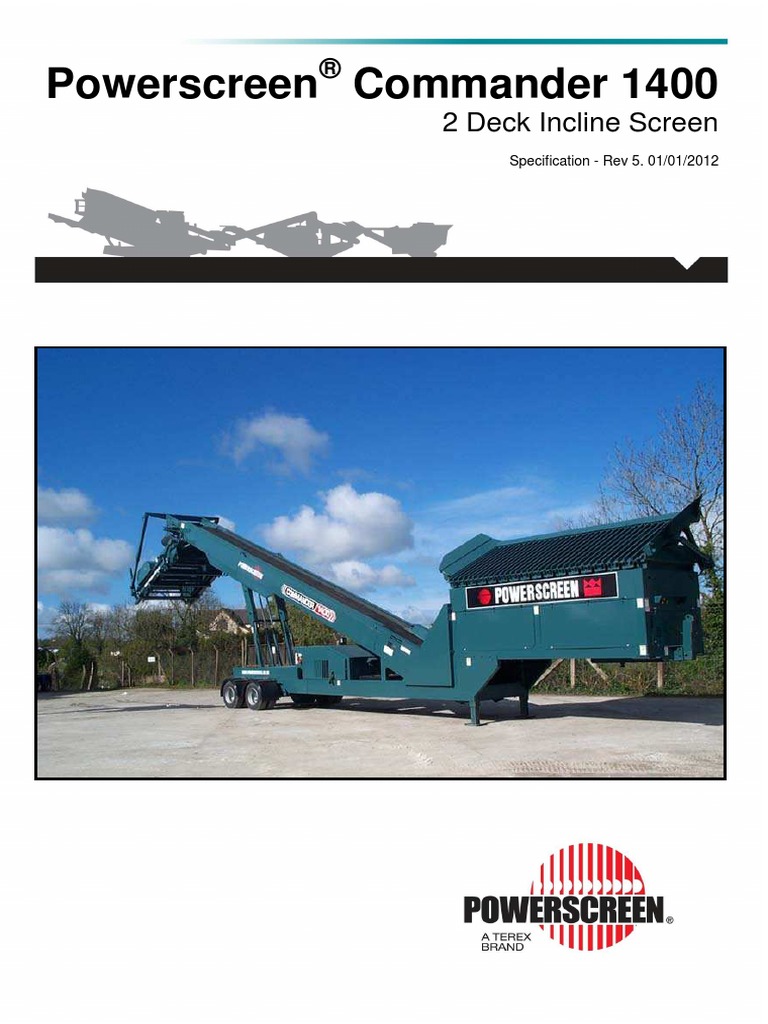 Powerscreen Commander 1400 2 Deck Tech Spec Rev5!01!02-2013 | PDF ...