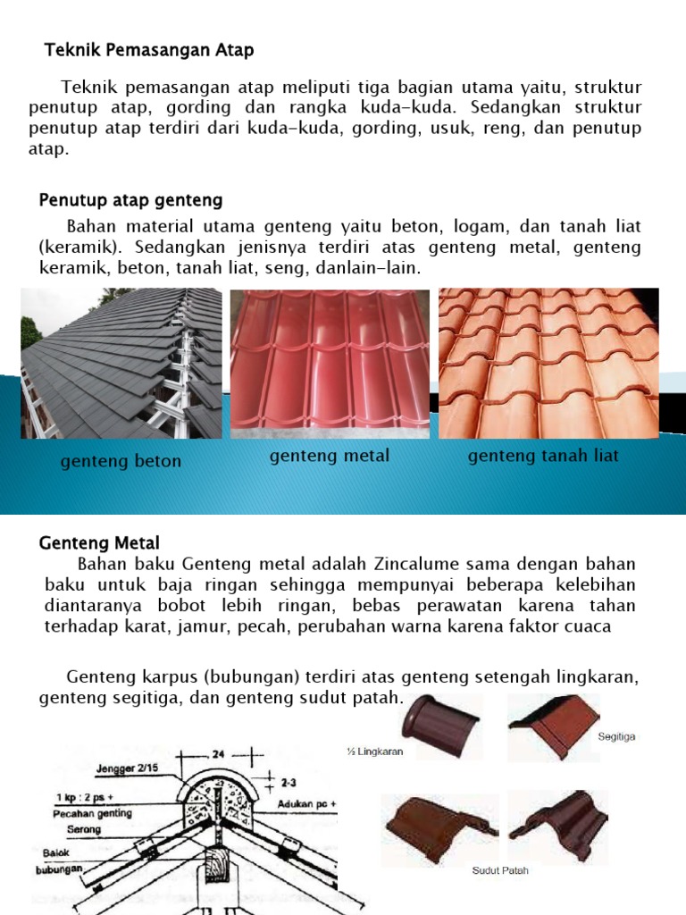 Teknik Pemasangan Atap Genteng Metal | PDF