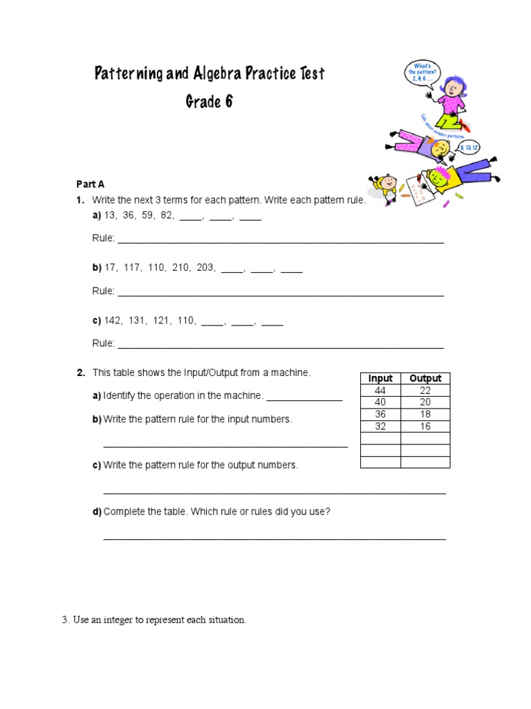 Patterning Practice Test Copy Pages | PDF