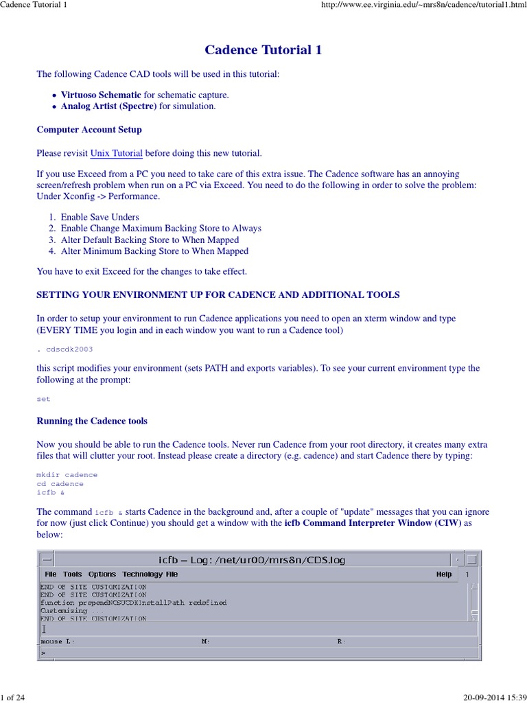 Cadence Tutorial | PDF | Superuser | Library (Computing)