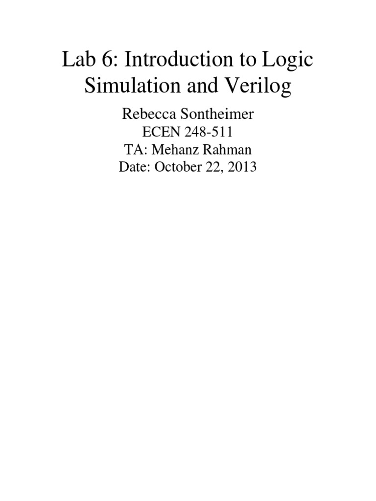 ECEN 248 Lab 6 Report | PDF | Hardware Description Language | Source Code