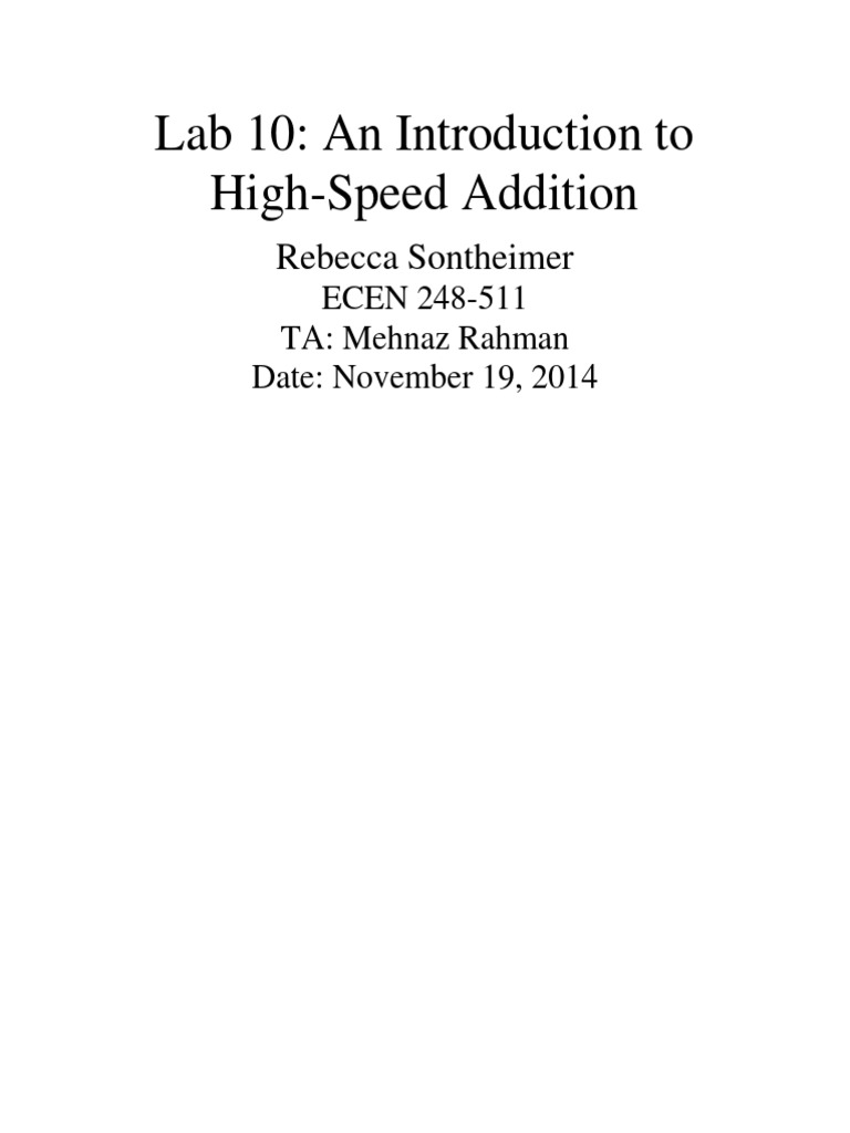 Ecen 248 Lab 10 Report | PDF | Digital Electronics | Computer Engineering