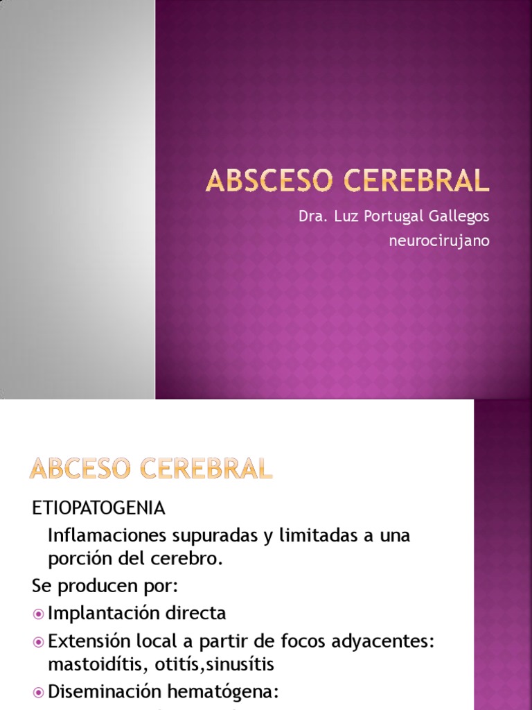 Abscesos Cerebrales: Etiología y Tratamiento | PDF | Sistema nervioso ...