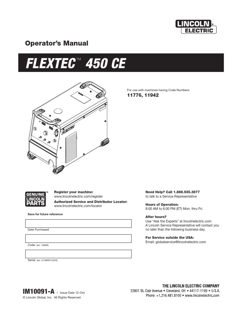 Flextec 450 Ce PDF | PDF | Welding | Construction