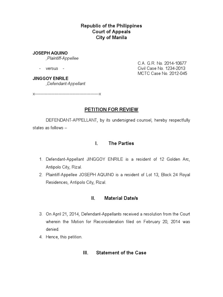 Rule 42 Petition For Review | PDF | Law Of Agency | Jurisdiction